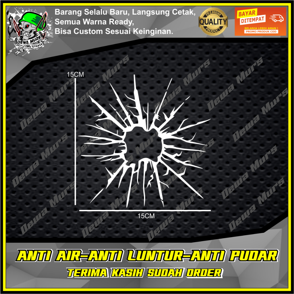 Jual Cutting Sticker KACA PECAH Sticker Cocok Buat Motor Dan Mobil ...