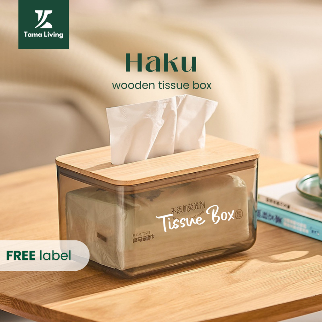 Jual TAMA LIVING Haku Kotak Tissu Kayu Wooden Tissue Box Transparan ...