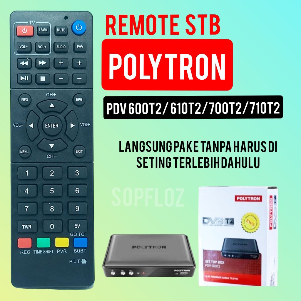 Jual Remote set top box polytron pdv 600t2 610t2 700t2 710t2 stb dvbt2 ...
