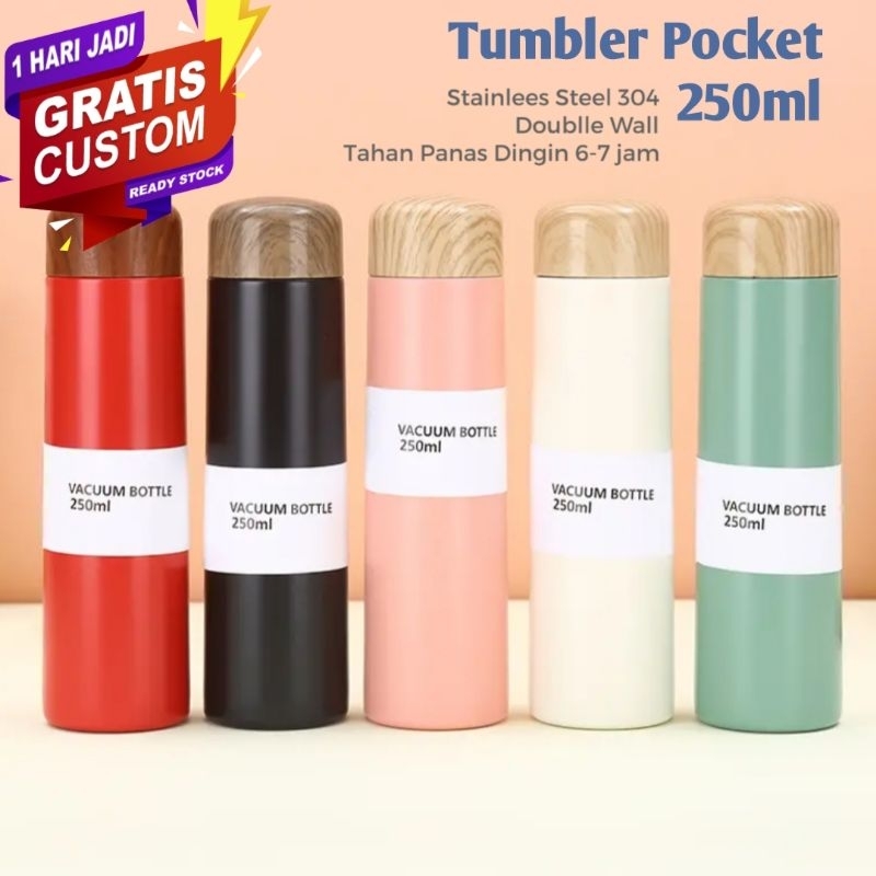 Jual Tumbler Pocket Termos saku mini 250 ml stainlees steel GRATIS ...