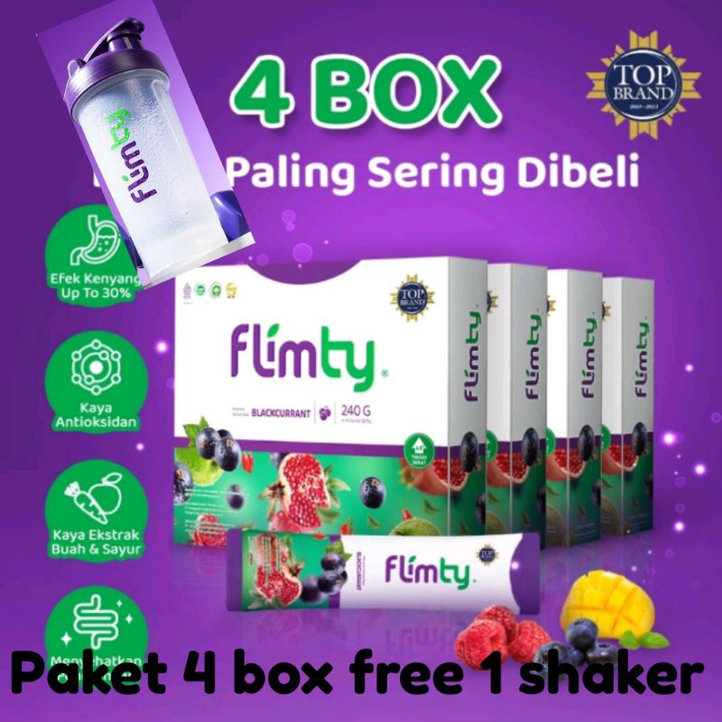 Jual Flimty Fiber pelangsing 4 box free 1 shaker original | Shopee ...