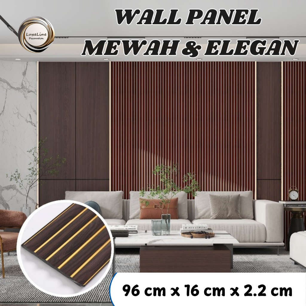 Jual Wallpanel WPC Panel Dinding Kayu Marmer List Gold Mewah(96cm ...