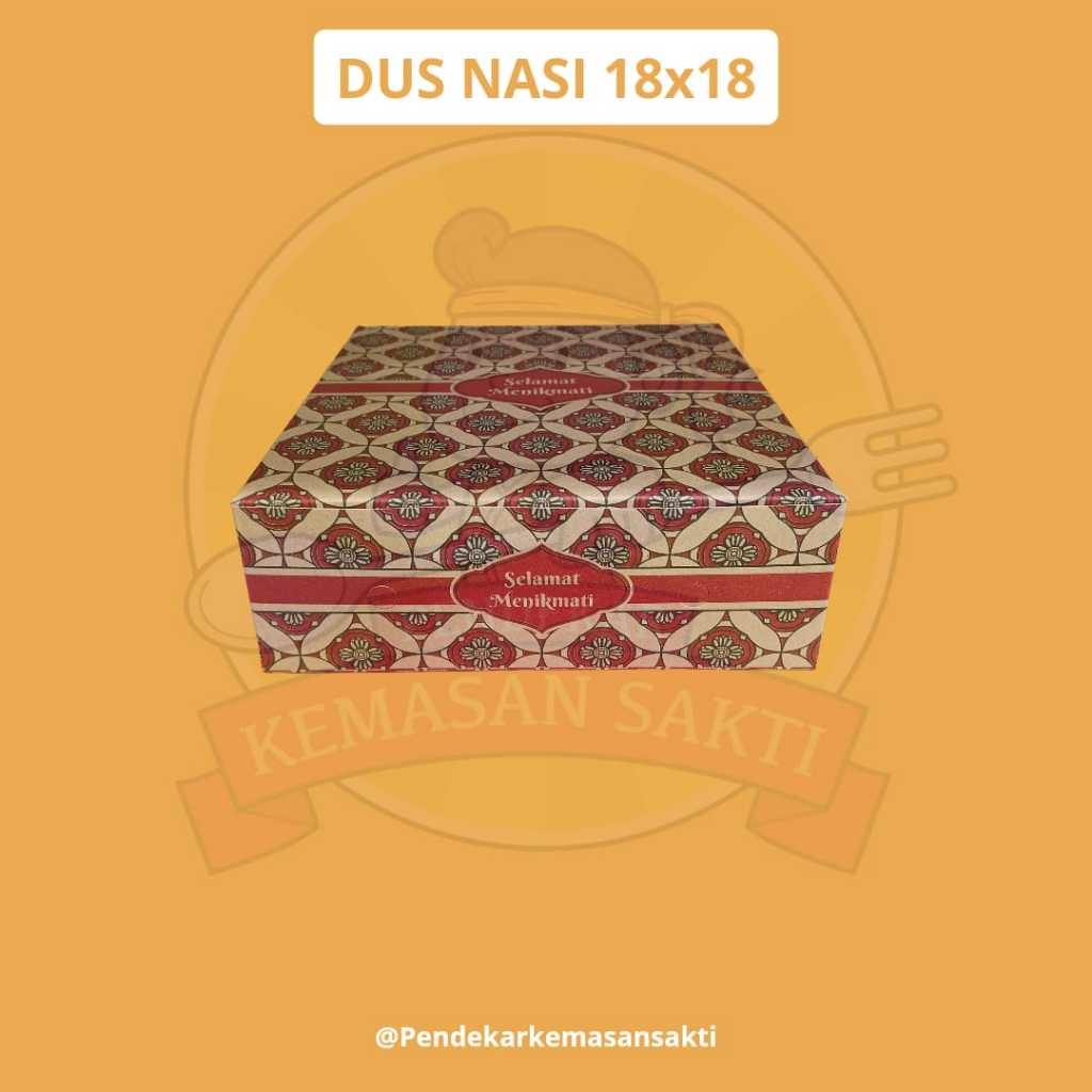 Jual Dus Nasi Catering Ukuran18x18 dan 20x20 Motif Laminasi dan Non ...