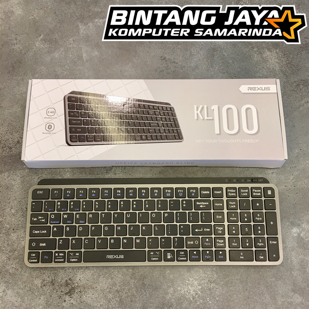 Jual Rexus KL100 Keyboard Office Wireless Bluetooth Dual Mode KL 100 | Shopee Indonesia