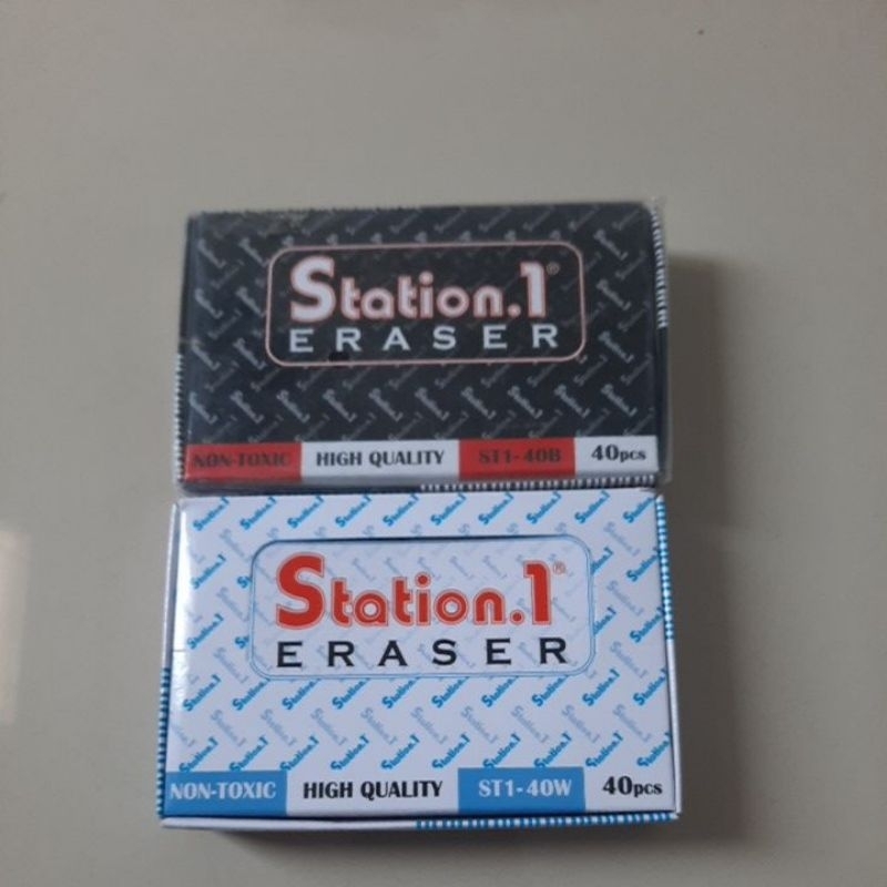 Jual Penghapus stip pensil ST1-40W eraser Station.1 isi 40pcs | Shopee ...