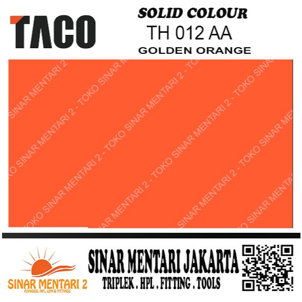 Jual TACO HPL SOLID COLOUR TH 012 AA GOLDEN ORANGE | Shopee Indonesia