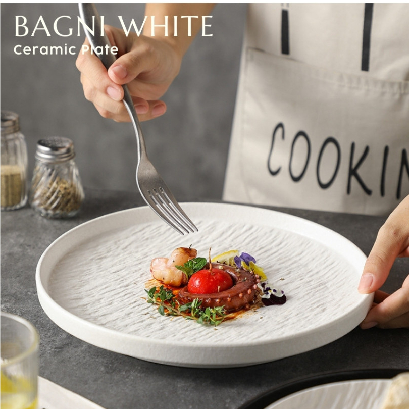 Jual BAGNI WHITE Aesthetic Ceramic Plate Piring Pasta Aesthetic Piring ...