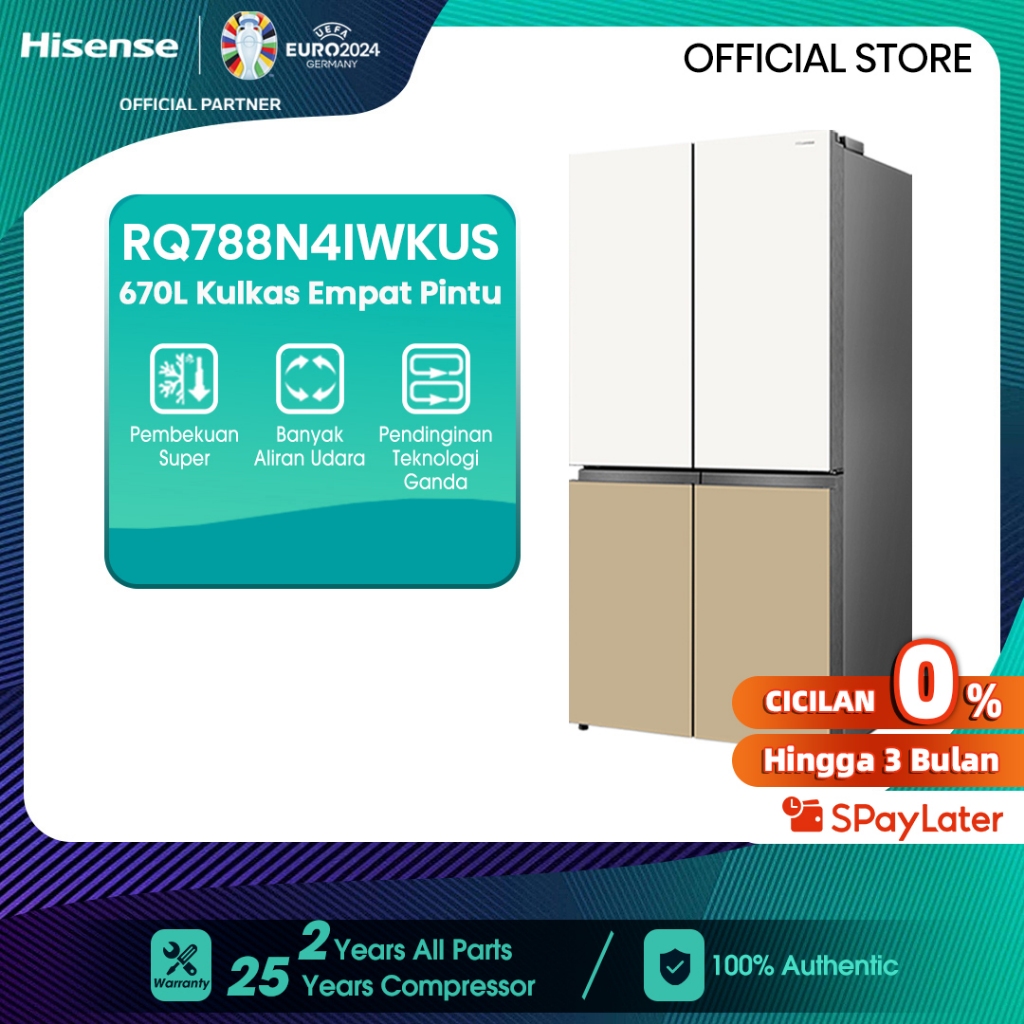 Jual Hisense Kulkas 670L 4 Pintu Side by Side Refrigerator 4 Door ...