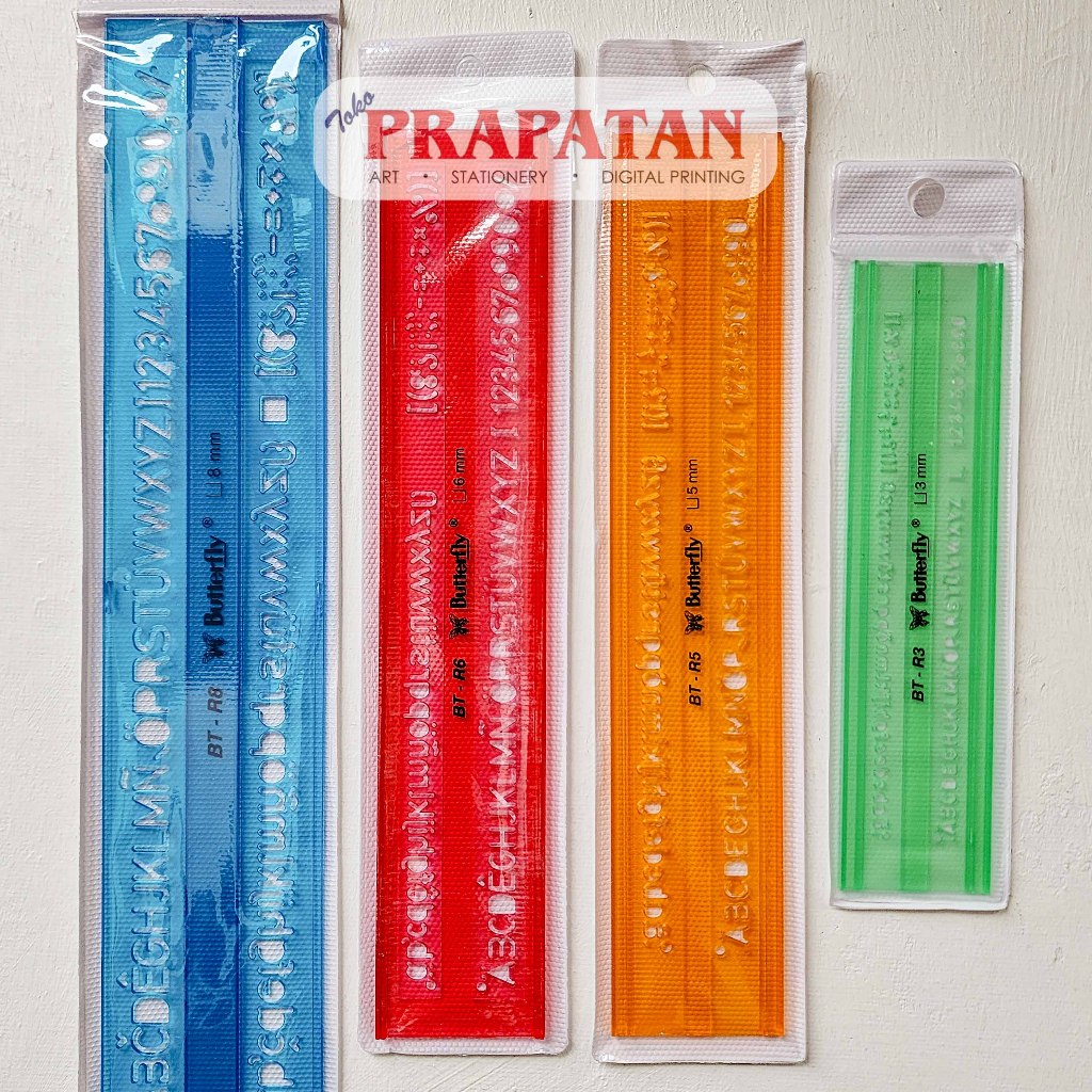 Jual Penggaris Mal Huruf 3-8mm Butterfly BT-R3~BT-R8 | Stencil | Shopee ...