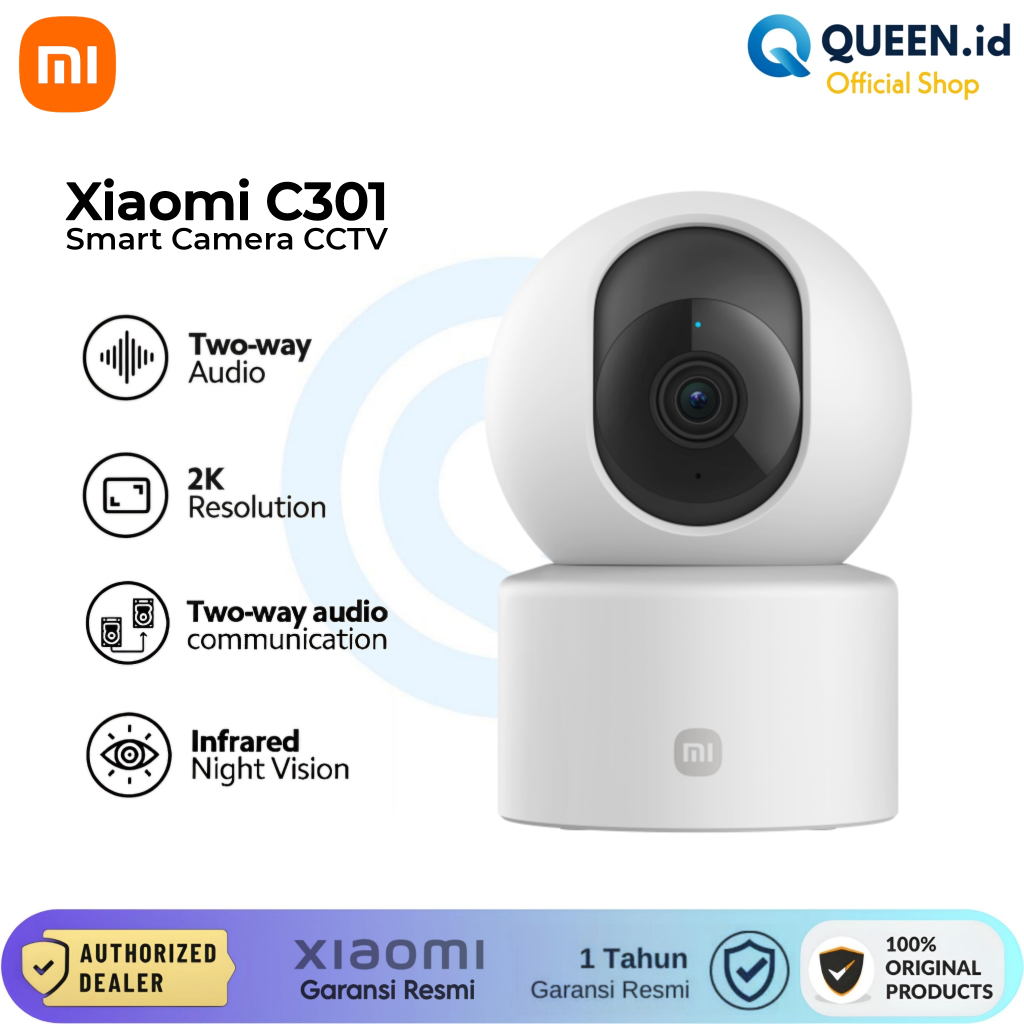 Jual Xiaomi C301 Smart Camera IP WiFi CCTV 2K 3MP Ultra-Clear HD Ai ...