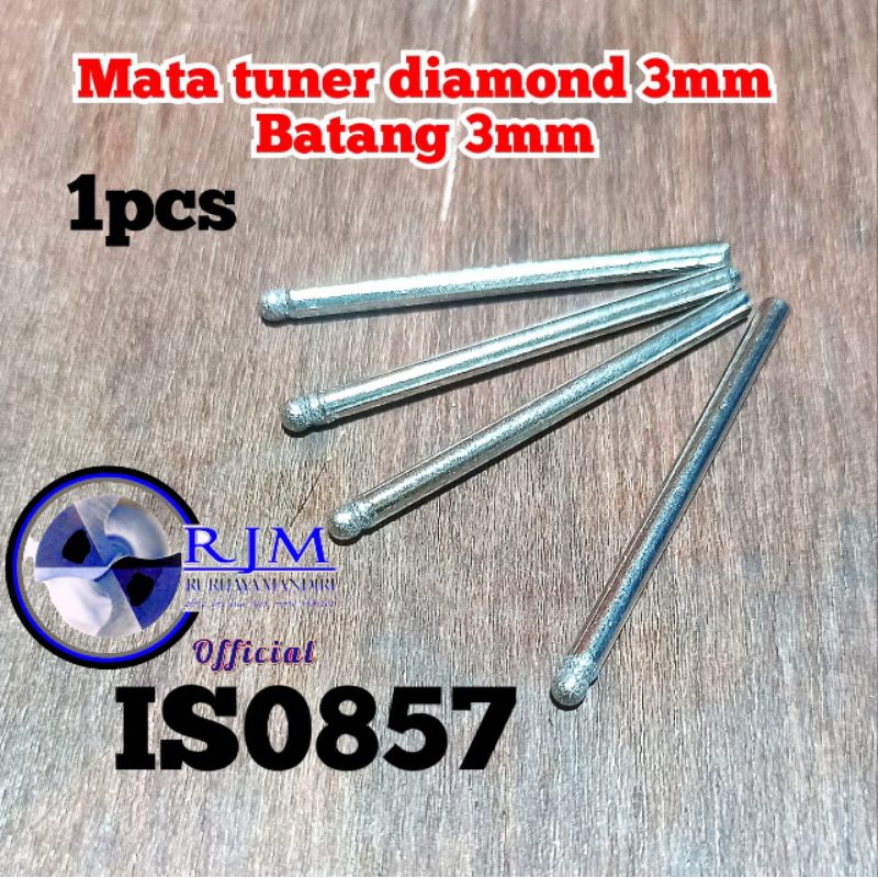 Jual mata tuner diamond bulat 3mm batang 3 mounted stone mata cuner ...