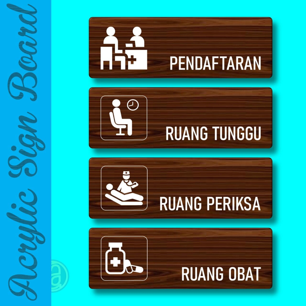 Jual Papan Tanda Nama Ruangan Akrilik 10x30cm - Signage Untuk Klinik ...