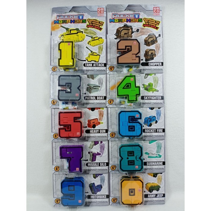 Jual Emco Pocket Morphers Mainan Robot Angka 0-9 bisa pilih varian ...