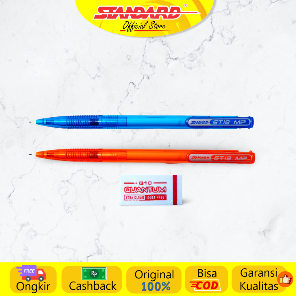 Jual Standard - MP ST18 Isi 2 Pcs + 1 Pc Eraser Quantum Warna Putih ...