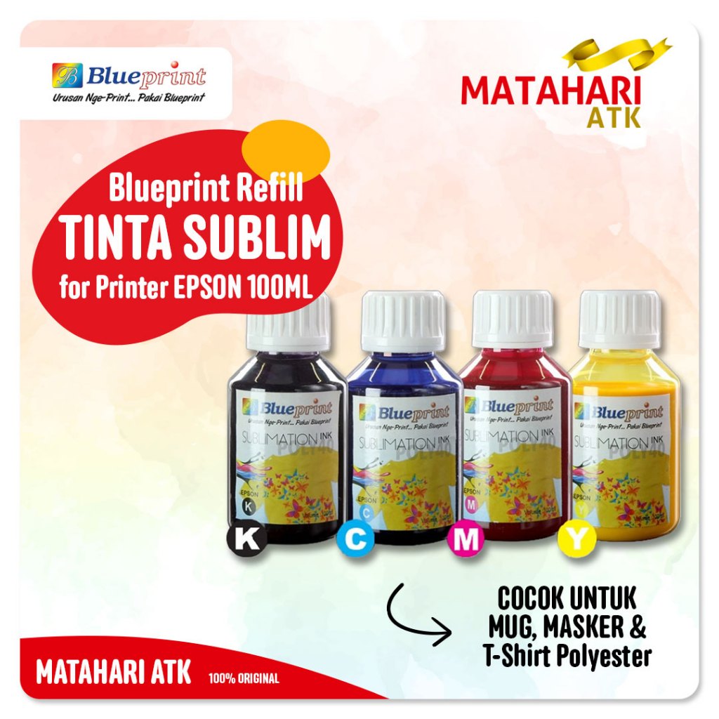 Jual Tinta Sublim Epson BLUEPRINT Refill For Printer Epson 100 ML 6 ...
