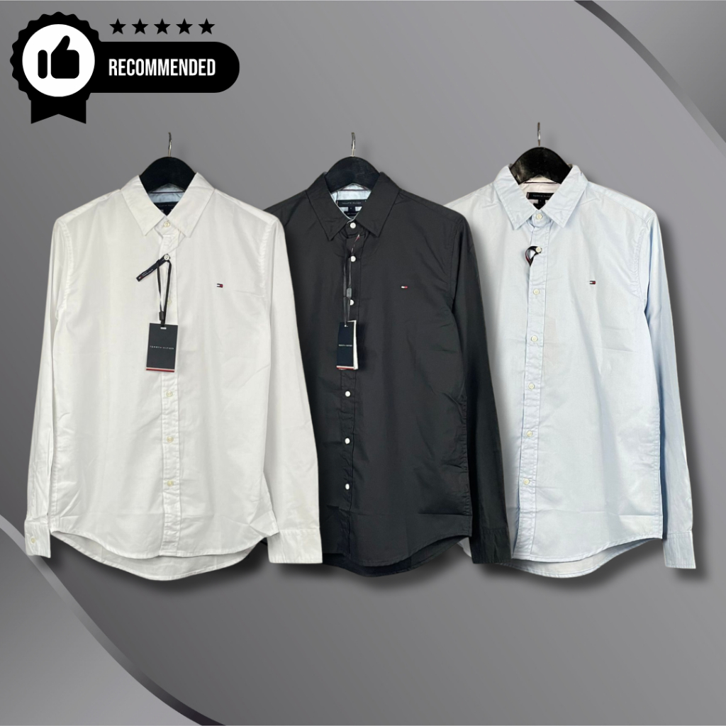Jual Baju Kemeja THF Basic Poplin Slim Fit Long Sleeve Shirt Baju ...