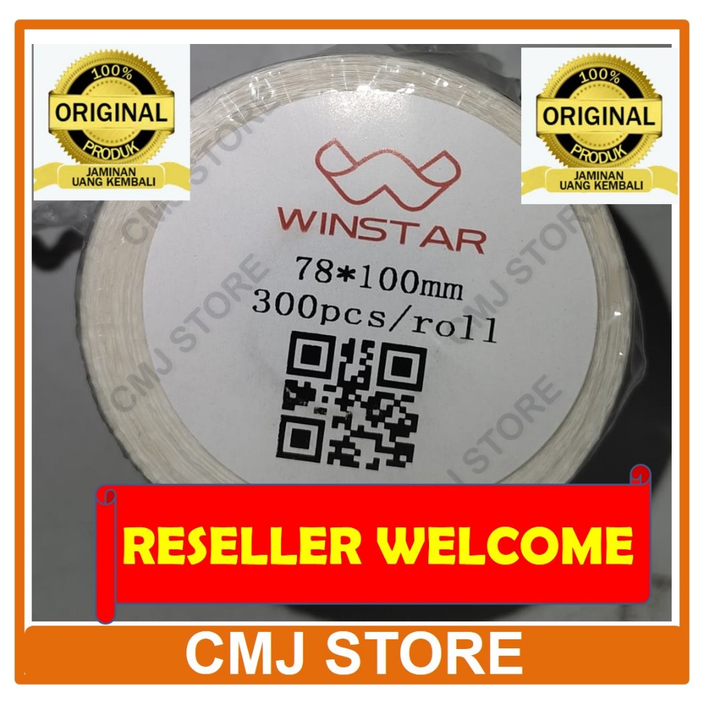 Jual Kertas Label Sticker Resi Thermal 78x100 Isi 300 Winstar Original ...