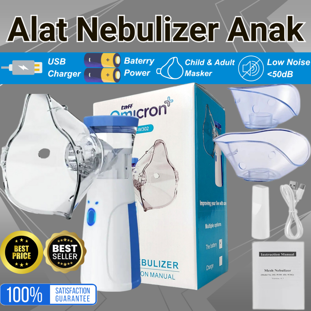 Jual Omicron Alat Nebulizer Anak Alat Uap Pernafasan Mesh Nebu Portable ...
