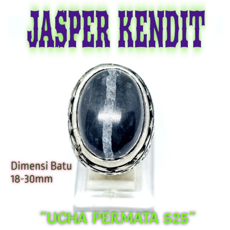 Jual cincin jasper hitam motif kendit / batu akik jasper kendit ...