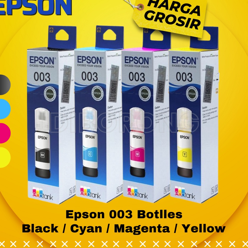 Jual SERENTAK Epson 3 CYMK Original Tinta Printer 3 EcoTank Ink | Shopee Indonesia