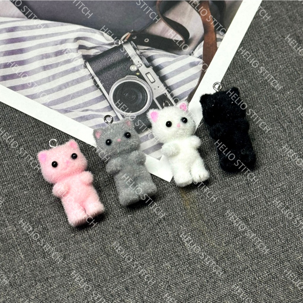 Jual 1 Pcs Charm Resin Beledu Beludru Velvet Premium - Standing Cat ...