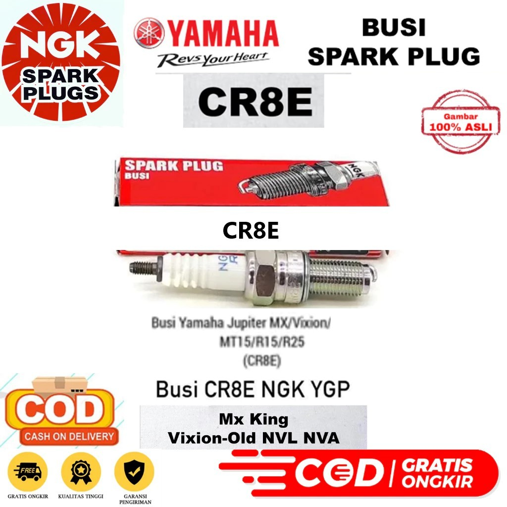 Jual BUSI NGK CR8E BYSON VIXION OLD VIXION NEW NVA NVL JUPITER MX KING JUPITER MX 135 CC R15 ...