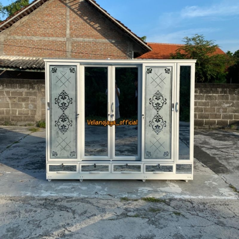 Jual {NOTA} Lemari Pakaian 4 Pintu (Free Request) // Bahan Alumunium ...