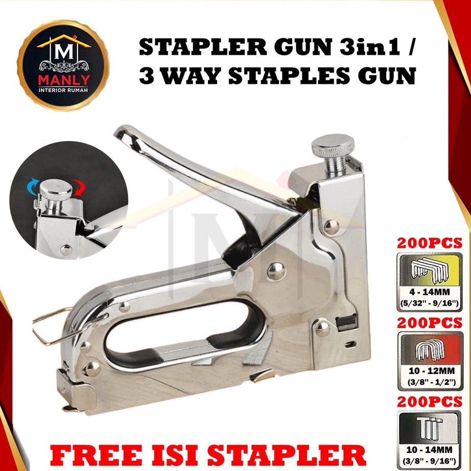 Jual TERBATAS Tacker Alat Staples dan Paku Tembak 3in1 Staple Tracker 3 ...