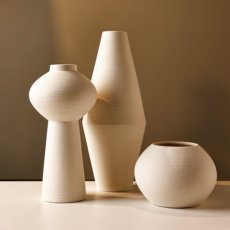 Jual White Textured Vase Set/ vas bunga putih aestetik keramik | Shopee ...