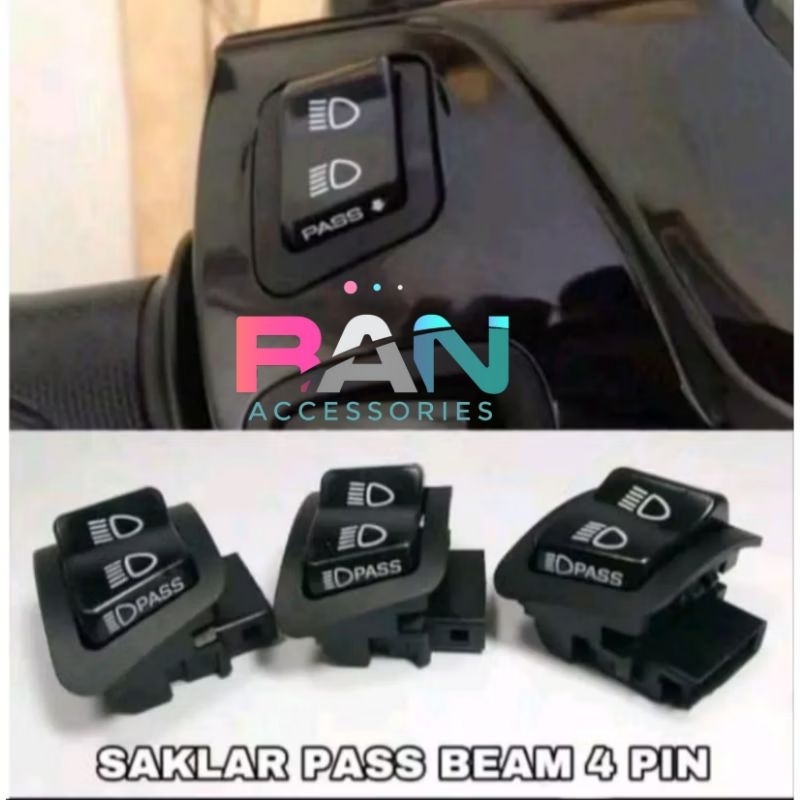 Jual SAKLAR LAMPU PASS BEAM 2 PIN JAUH PENDEK PASS BEAM BEAT VARIO ...