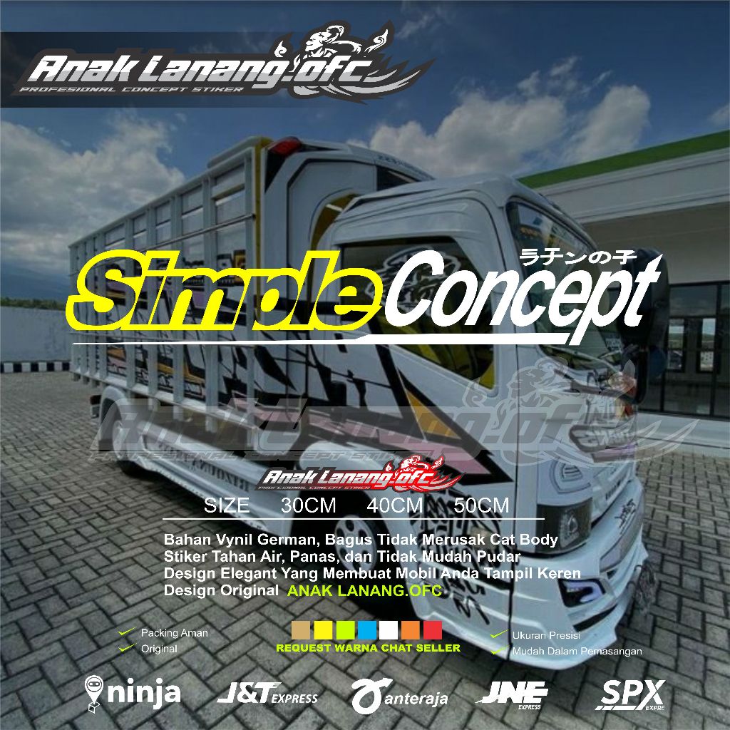 Jual Stiker kaca truk pickup simple concept cutting stiker kaca truk ...