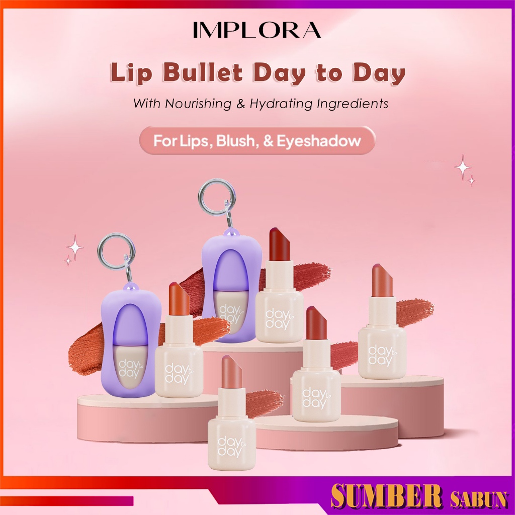 Jual Implora Day To Day Lip Bullet Lipstik Matte Finis Ringan Tahan ...