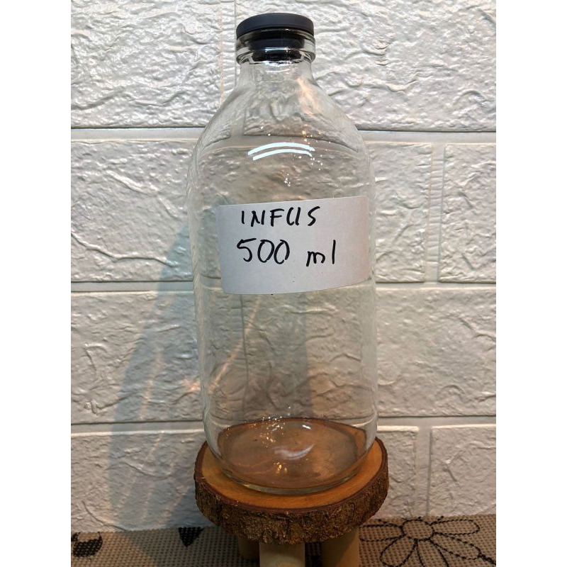 Jual botol kaca infus 500ml tutup sillicon | Shopee Indonesia