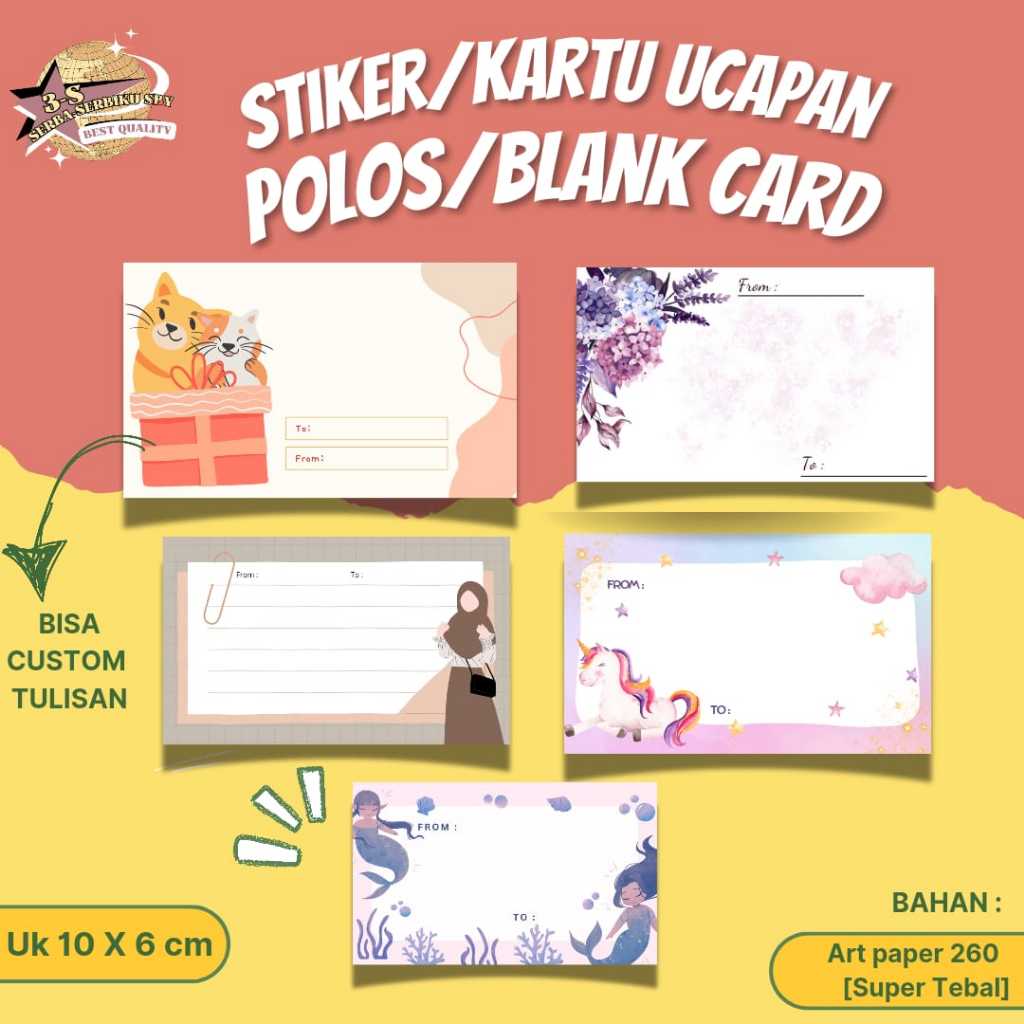 Jual KARTU UCAPAN POLOS / Greeting Card AESTHETIC Polos / Gift Card ...