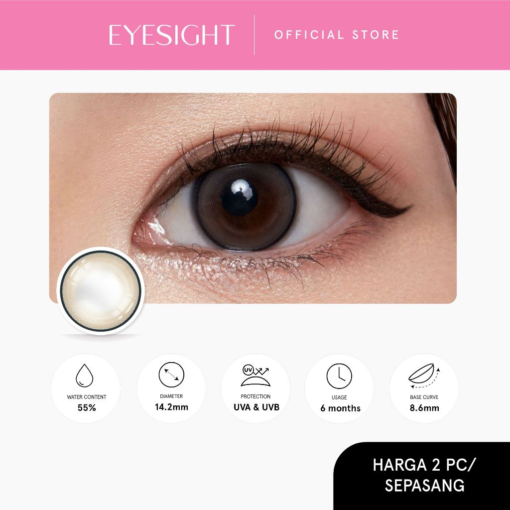 Jual EYESIGHT LENSES Softlens Kitty Kawaii Mini Dawn Gray | Shopee ...