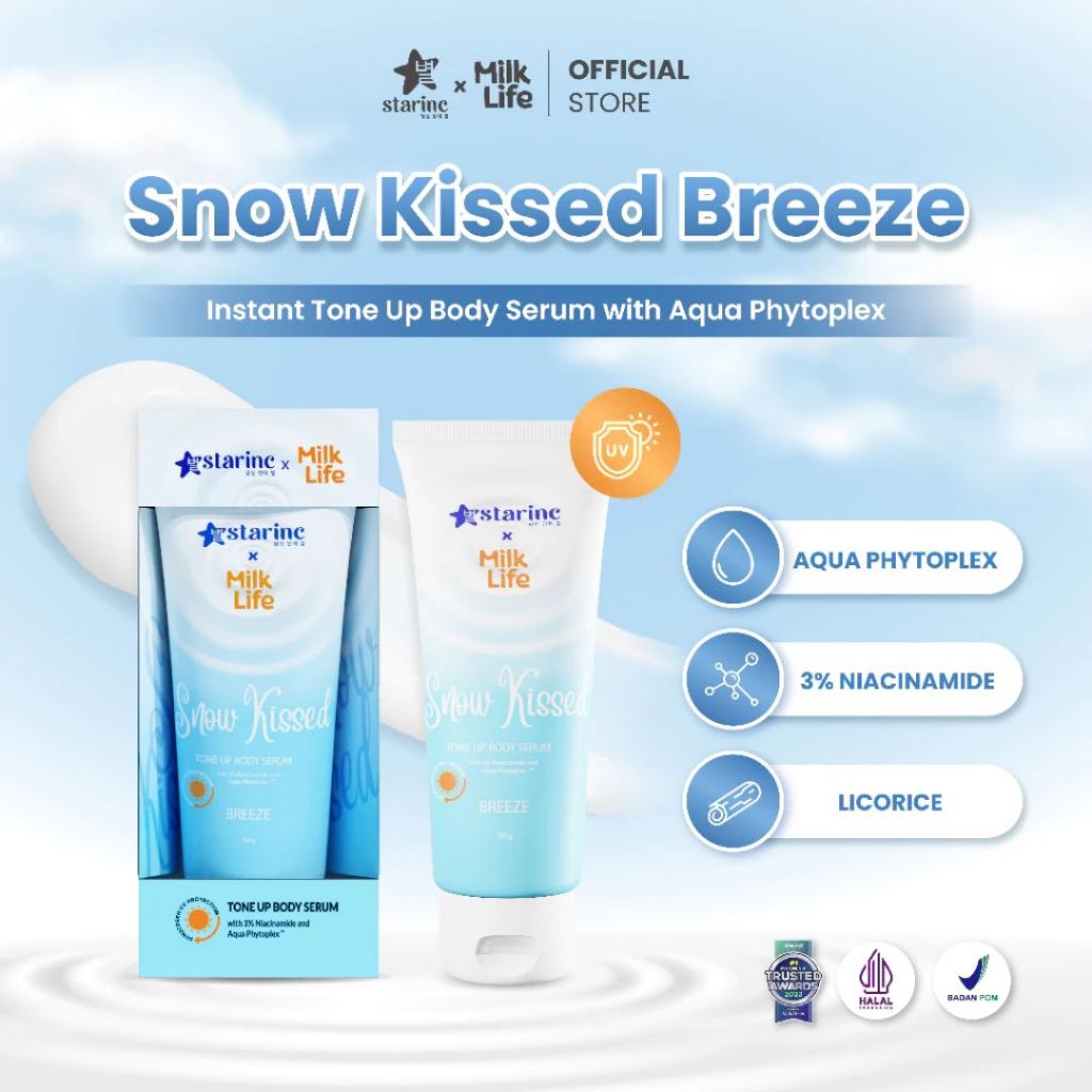 Jual Starinc X Milk Life Snow Kissed Breeze Fun Size Instant Tone Up ...