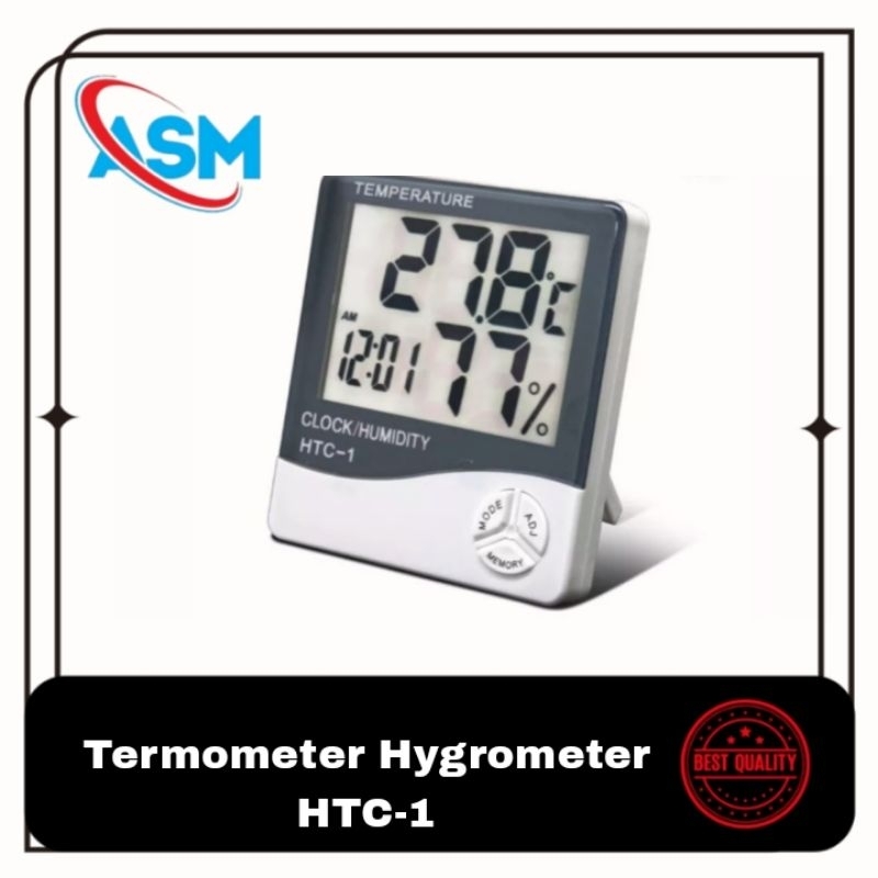 Jual Temperature Digital Clock Humidity HTC-1 / Termometer Ruangan ...