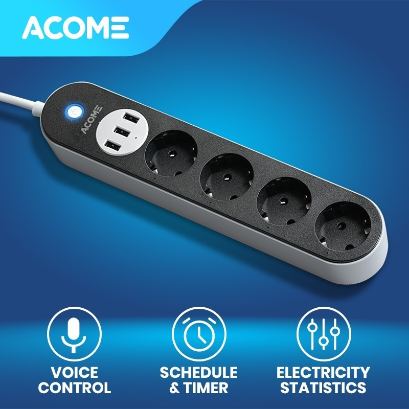 Jual Acome APS01 Smart Power Strip Stop Kontak Colokan Listrik Kabel WiFi Original | Shopee ...
