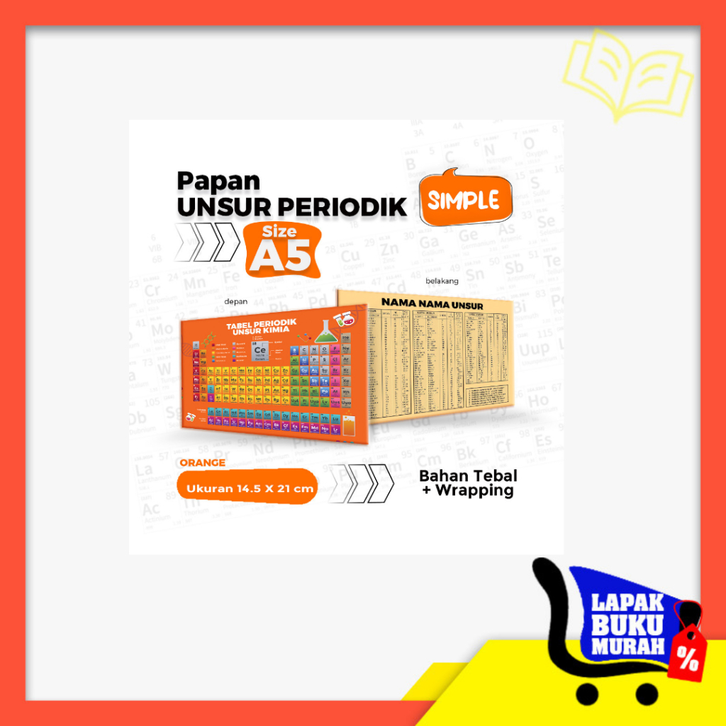 Jual PAPAN TABEL PERIODIK UNSUR KIMIA (POCKET EDITION) PRAKTIS ( Orange ...
