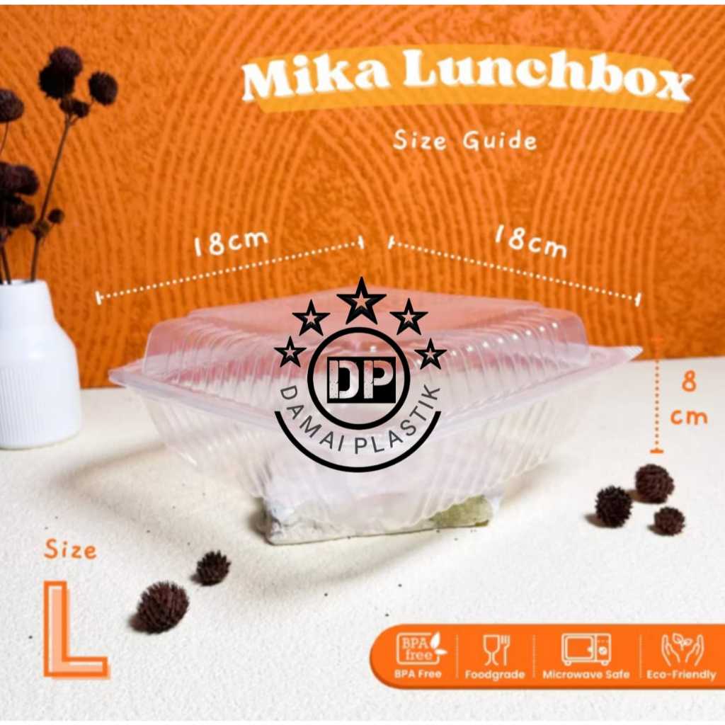 Jual Mika Makanan Foodpack Ukuran L M S Mika Polos Kotak Mika Kue ...