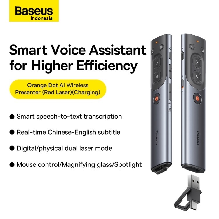 Jual BASEUS Orange Dot AI Wireless Red Laser Charging Version with ...