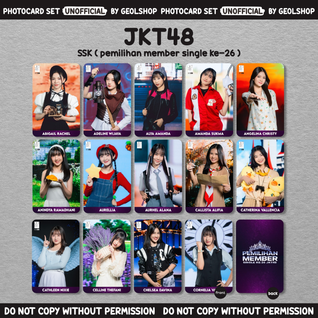 Jual PHOTOCARD UNOFFICIAL | JKT48 | PEMILIHAN MEMBER | SSK | Shopee ...