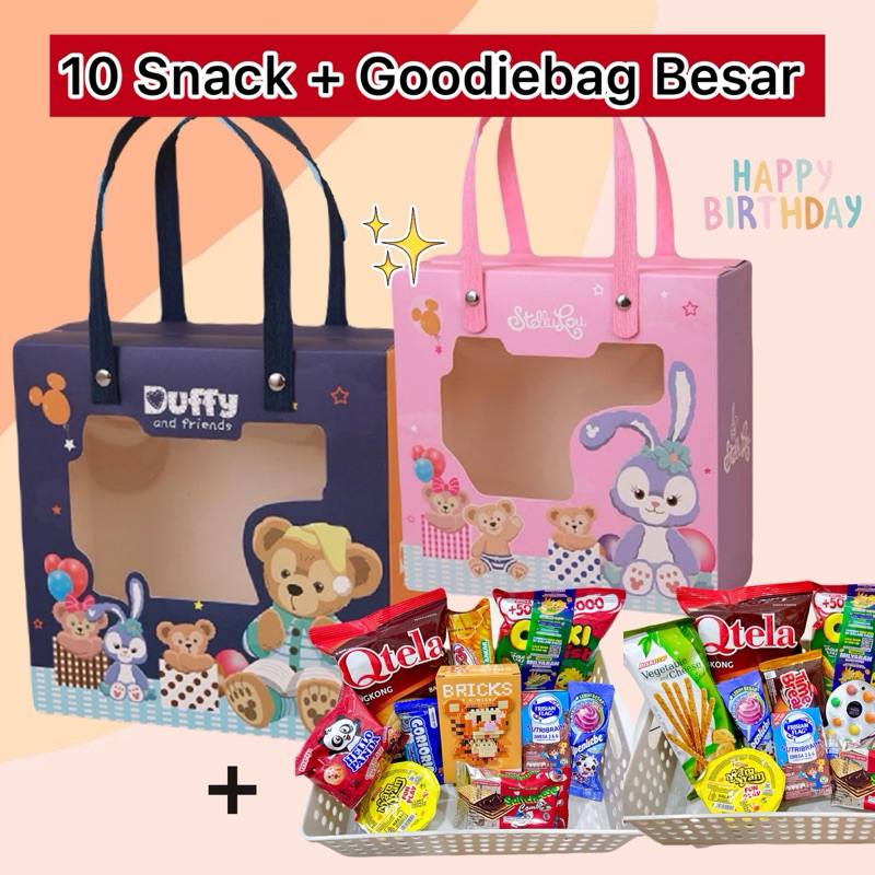 Jual GOODIE BAG BESAR + isian Snack termasuk isian snack/ Hampers ...