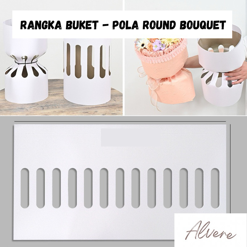 Jual Rangka Buket Kerangka Pola Round Bouquet Wrapping Karton Simple ...