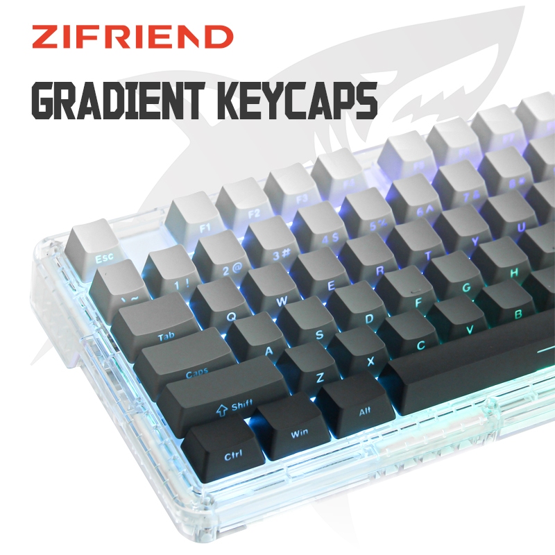Jual ZIFRIEND Gradient Keycaps 132keys PBT OEM Double Shot Font Samping ...