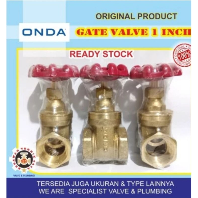 Jual Gate Valve 1 Inch ONDA FH 1 " 50A - 50mm, Drat / Screw Kuningan 100% Original | Shopee ...