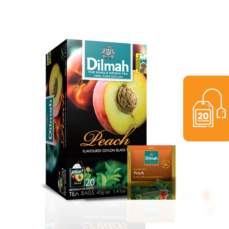 Jual Dilmah Peach Tea - Teh Celup (Foil Envelope 20s) | Shopee Indonesia