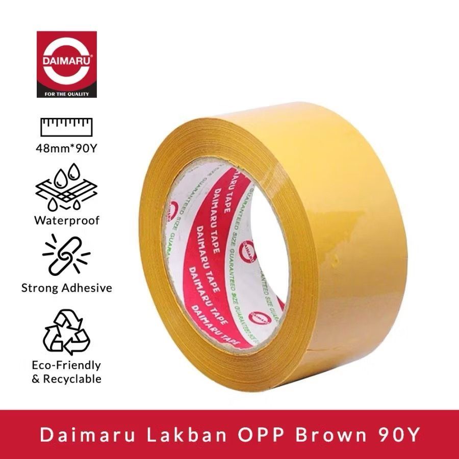 Jual HLID - (1pcs) Lakban Daimaru 2 Inch Bening Coklat 48 mm x 90 Yard OPP Isolasi Tape 0RI ...