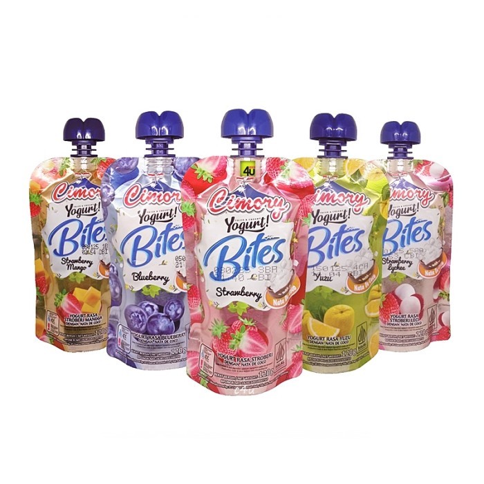 Jual Cimory Yoghurt Squeeze Bites Nata De Coco Strawberry Mango 120G ...