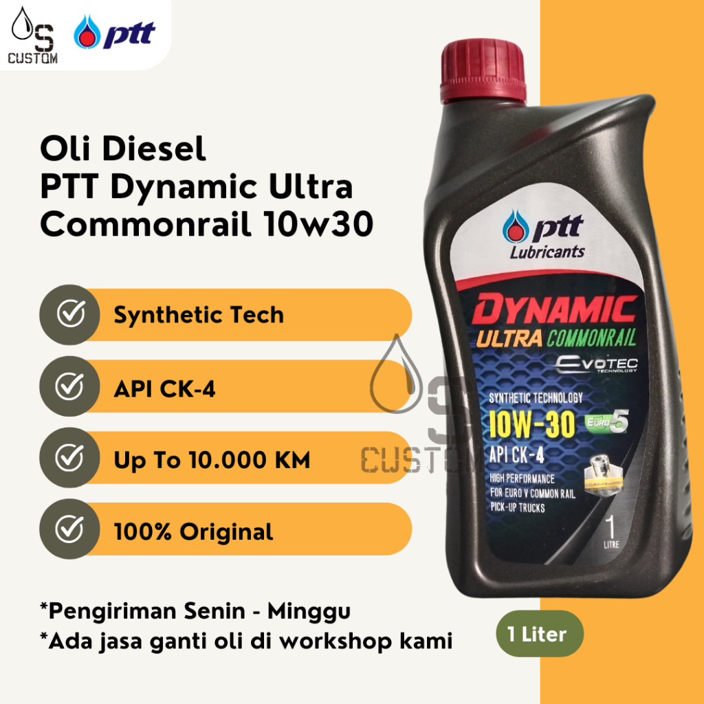 Jual PTT Dynamic Ultra Commonrail 10w30 1 Liter API CK-4 Oli Diesel | Shopee Indonesia